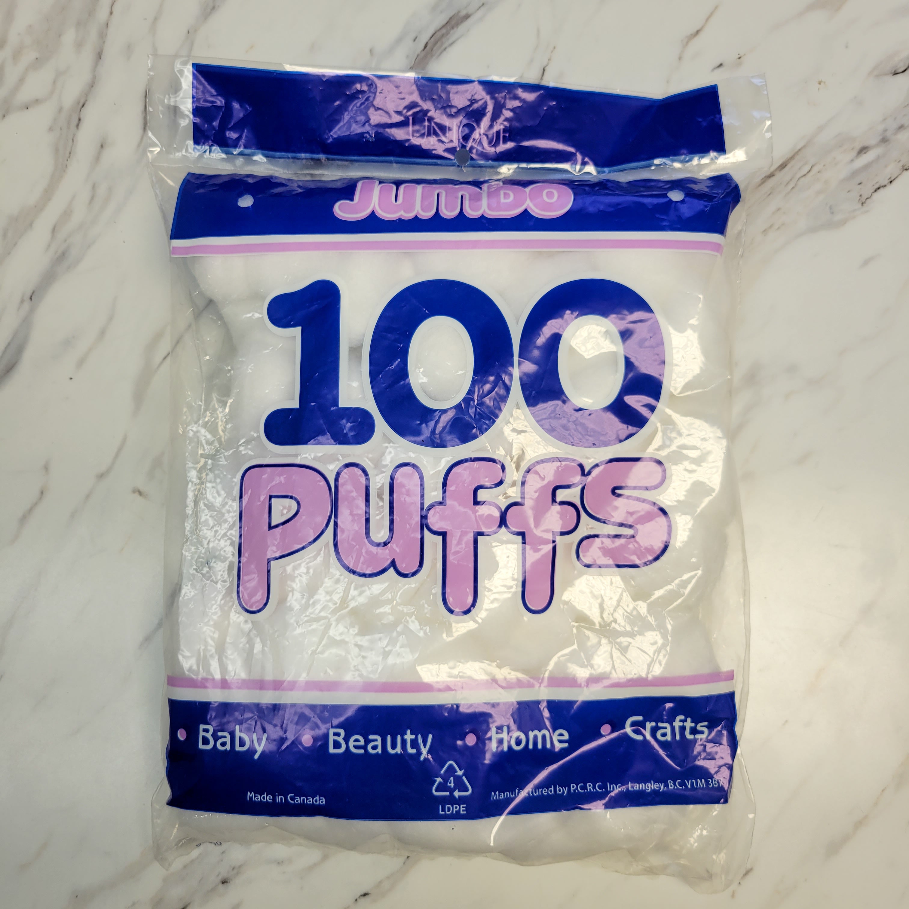 Unique Jumbo Cotton Puffs 100pk : Creata Beauty