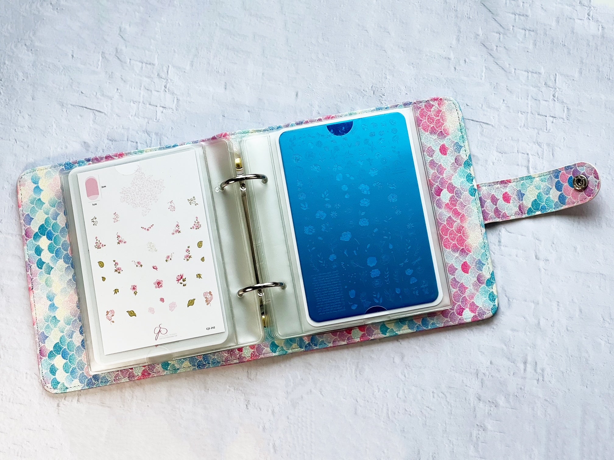 Clear Jelly Stamper Large (14×9) Plate Binder – Rainbow Mermaid